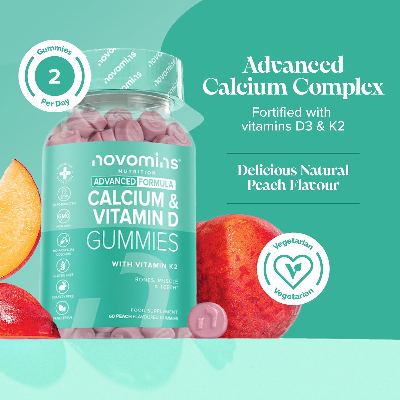 Calcium Vitamin D & K2 Gummies | Bone Support | Novomins – Novomins ...