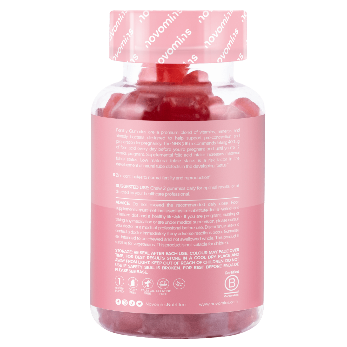 Buy Fertility Gummies |Conception Support | 400µg Folic Acid | Novomins ...