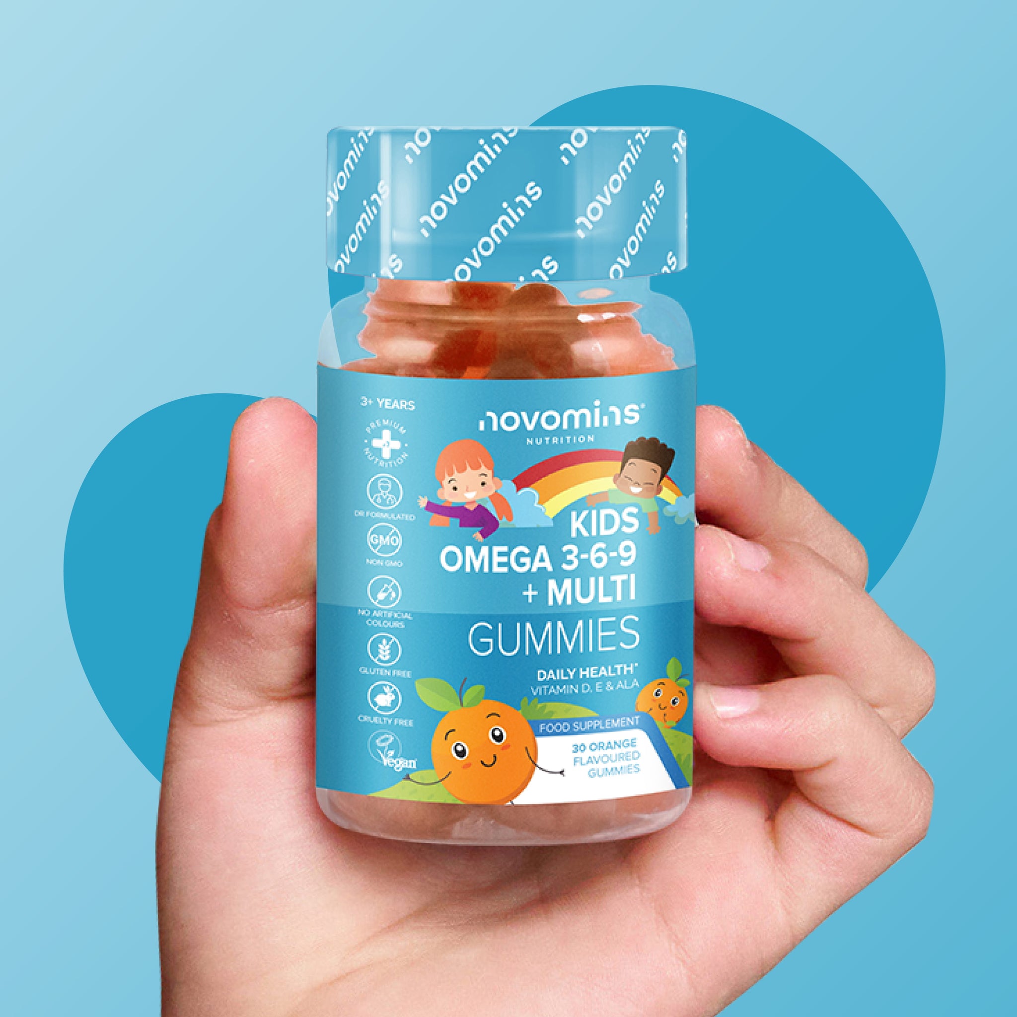 Kids Omega 3, 6, 9 Gummies | Vegan | Growing Kids | 30 Day Supply ...